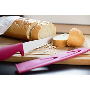 12 Pcs Steel Rainbow Kitchen Knife Set - Dishwasher Safe Knives with Sheath Covers - Sharp Multicolored Colorful Set For The Kitchen With Bread, Slicer, Santoku, Utility, Paring Knives