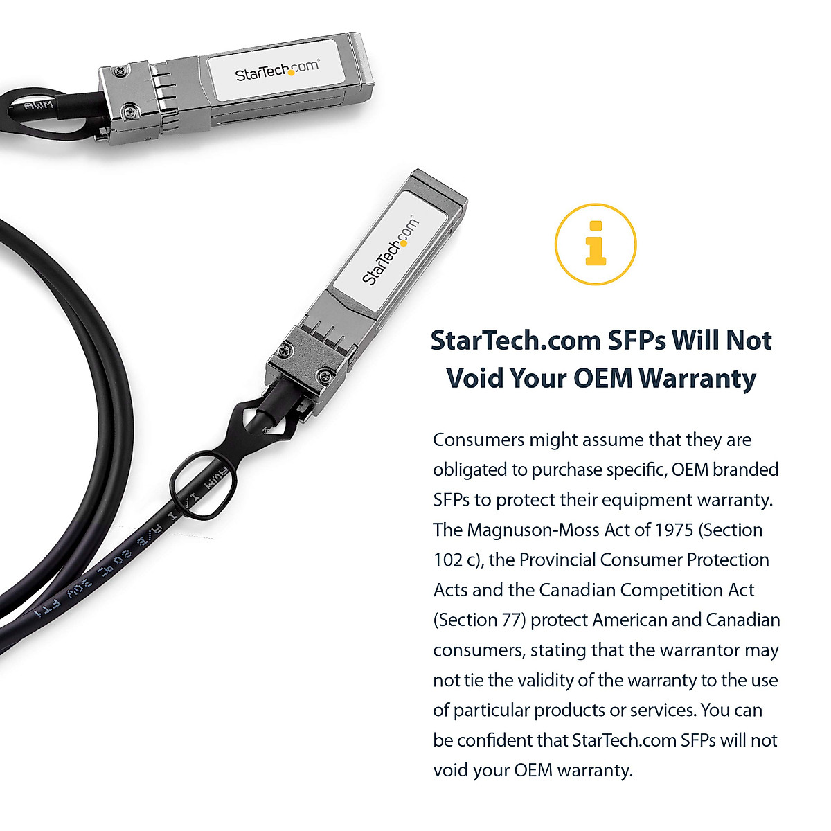 StarTech.com Cisco SFP-H10GB-CU3M Compatible 3m 10G SFP+ to SFP+ Direct Attach Cable Twinax - 10GbE SFP+ Copper DAC 10 Gbps Low Power Passive Transceiver Module DAC Firepower ASR920 (SFPCMM3M)