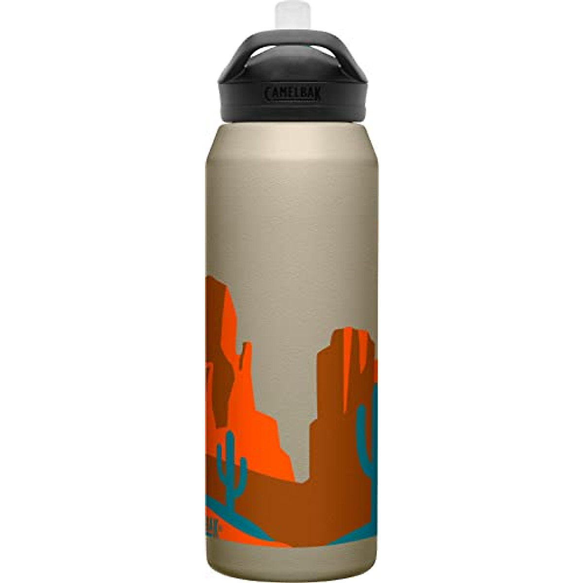 CamelBak Eddy+ Water Bottle with Straw 25 oz - Insulated Stainless Steel, Deep Desert