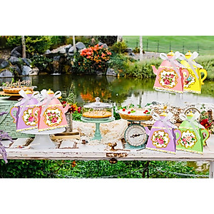 LaVenty 12 PCS Floral Tea Party Favor Bags Lets Partea Party Supplies Lets Partea Party Favor Boxes Tea Party Party Supplies Tea Party