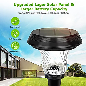 deleis Solar Outdoor Pathway Lights, Solar Lights Outdoor Decorative for Yard, Rotating Solar Garden Lights Solar Powered Waterproof, Solar Yard Lights Outdoor Solar Powered for Walkway Path