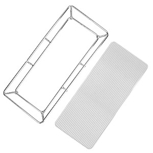 Countertop and Vanity Tray Bathroom Counter Tray Bathroom Countertop Organizer, Stainless Steel Acrylic Bathroom Vanity Tray for Cosmetics Living Items (Silver Single Layer Large Size)