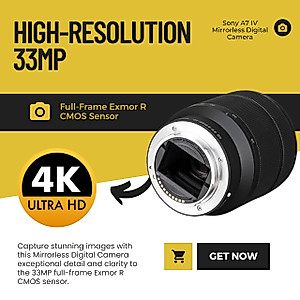 Sony Alpha 7 IV Full Frame Mirrorless Camera with 28-70mm Lens + Deluxe Carrying Case + Cleaning Cloth + Sandisk 128GB SD Card- Sony Zoom Lens 4K 60p Video Professional Accessory Kit