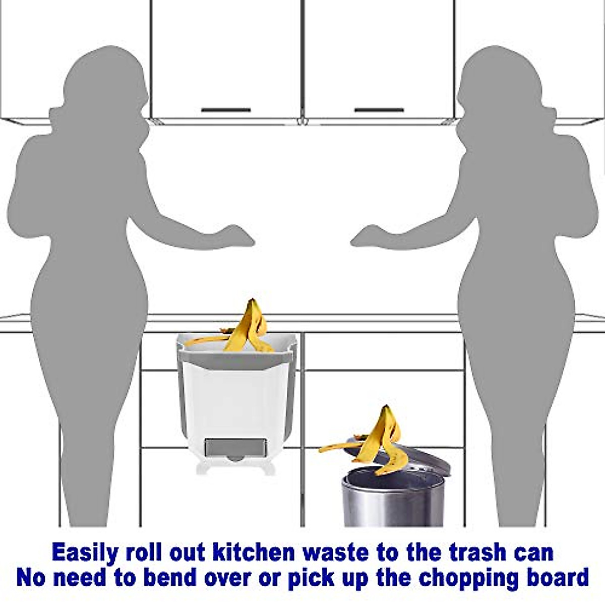 ARTHYS Hanging Trash Can for Kitchen Cabinet Door (White)