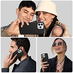 kingflag Vegan Leather Magnetic Case for iPhone 15 Pro Max Wireless Charging, Compatible with MagSafe, Metal Buttons, Shockproof Protective Phone Case Cover for Women Men 6.7" (Matte Black)