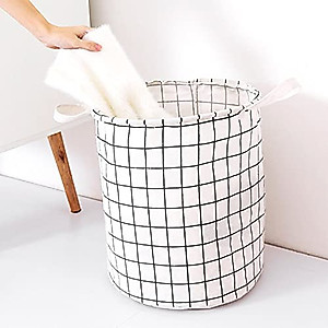 kiskick Multipurpose Laundry Basket Large Capacity Waterproof Laundry Basket with Handle Space-Saving Foldable Clothes Laundry Bucket for Home White