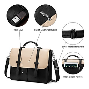 LOVEVOOK Laptop Bag for Women 15.6 inch,Leather Messenger Bag for Women,Large Waterproof Laptop Tote Computer Work Teacher College Bag Bookbag,Cute Womens Briefcase Satchel Purse Handbag Shoulder Bag