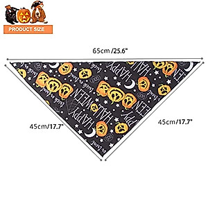 YUDANSI 4 Pack Halloween Dog Bandanas, Dog Halloween Costumes Washable Adjustable Triangle Cat Dog Neckerchief, Happy Halloween Dog Birthday Party Bandana Accessories for Small Medium Large Dogs