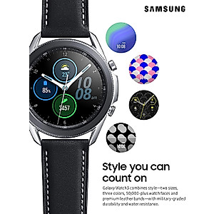 SAMSUNG Galaxy Watch 3 (41mm, GPS, Bluetooth) Smart Watch with Advanced Health Monitoring, Fitness Tracking, and Long Lasting Battery - Mystic Silver (US Version)