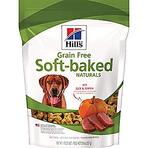 Hill's Grain Free Dog Treats, Soft-Baked Naturals with Duck & Pumpkin, Healthy Dog Snacks, 8 oz. Bag