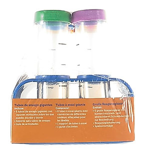 Learning Resources Primary Science Jumbo Test Tubes with Stand, Set of 6 Tubes, Ages 3+,Multi-color