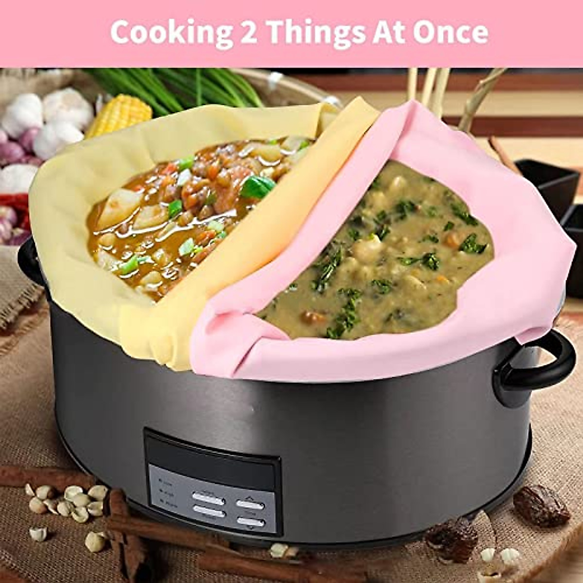 Stew Pot Silicone Liners Silicone Material Liners Large Capacity Slow-stew Cooker Internal Pad Heat Resistant Silicone Air Fryer Bowl