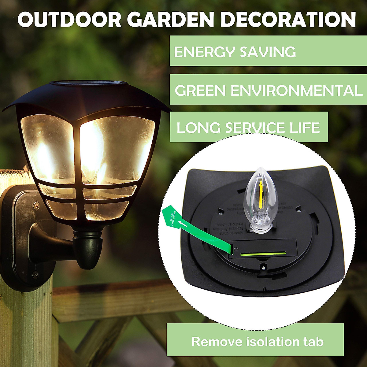 MAGGIFT 4 Pack Solar Powered Wall Lantern, Outdoor 10 Lumen LED Edison Bulb Warm White Solar Lights Wall Sconce with No Wiring Required, Fixture with Wall Mount Kit