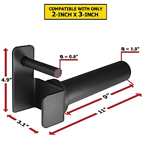 A2ZCARE Weight Plate Holder - Attachment Power Cage Rack for Power Rack - Weight Plates Storage Fit 2-inch Olympic Weight Plates (Weight Plate Holder for Rack 3x2 (inch) - Pair)