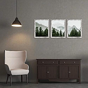 Q.Hou 16x20 Picture Frames Wood Patten Distressed White Puzzle Frame 2 Packs, Wall Hanging, Smooth Molding & Acrylic Cover, Great for Prints, Poster, Mural and Picture (QH-PF16X20-RW)