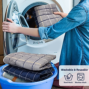 BNOSDM 4 Pack Guinea Pig Cage Liners Washable Mats Reusable Guinea Pig Pee Pads Waterproof Absorbent Bedding Liner for Hamsters Rats Bunny Rabbits Small Animals (Gray Plaid)