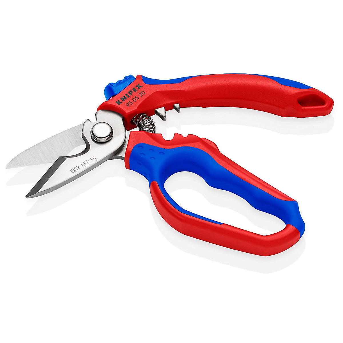 KNIPEX Tools Stainless steel 95 05 20 US Angled Electricians' Shears, 6-1/4", Red/Blue