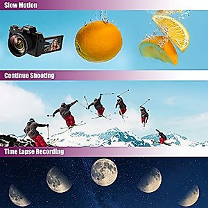 Vlogging Camera, 4K Digital Camera for YouTube with WiFi, 16X Digital Zoom, 180 Degree Flip Screen, Wide Angle Lens, Macro Lens, 2 Batteries and 32GB TF Card TopCamA05