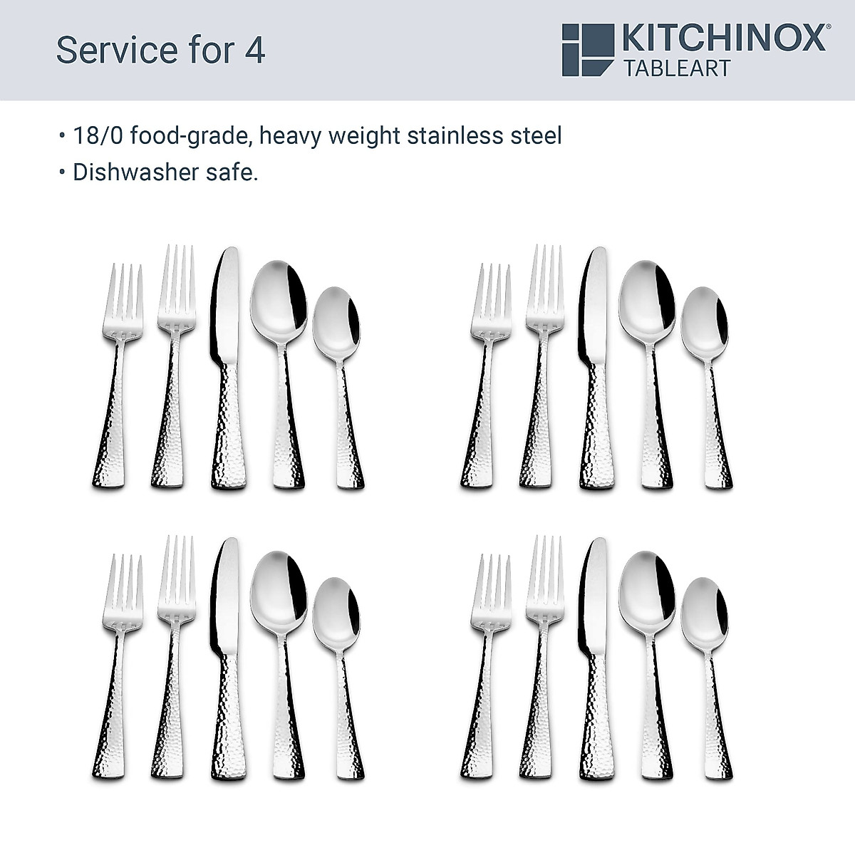 Kitchinox Perles 20-piece Stainless Steel Silverware Set, Flatware Service for 4