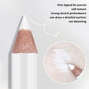 Ownest 12 Packs Professional Highlighter Eye Liner Pen, Soft Strokes Easy to Color Eyeshadow Pencil, Waterproof, Long lasting, White Eyeliner Pencil Makeup