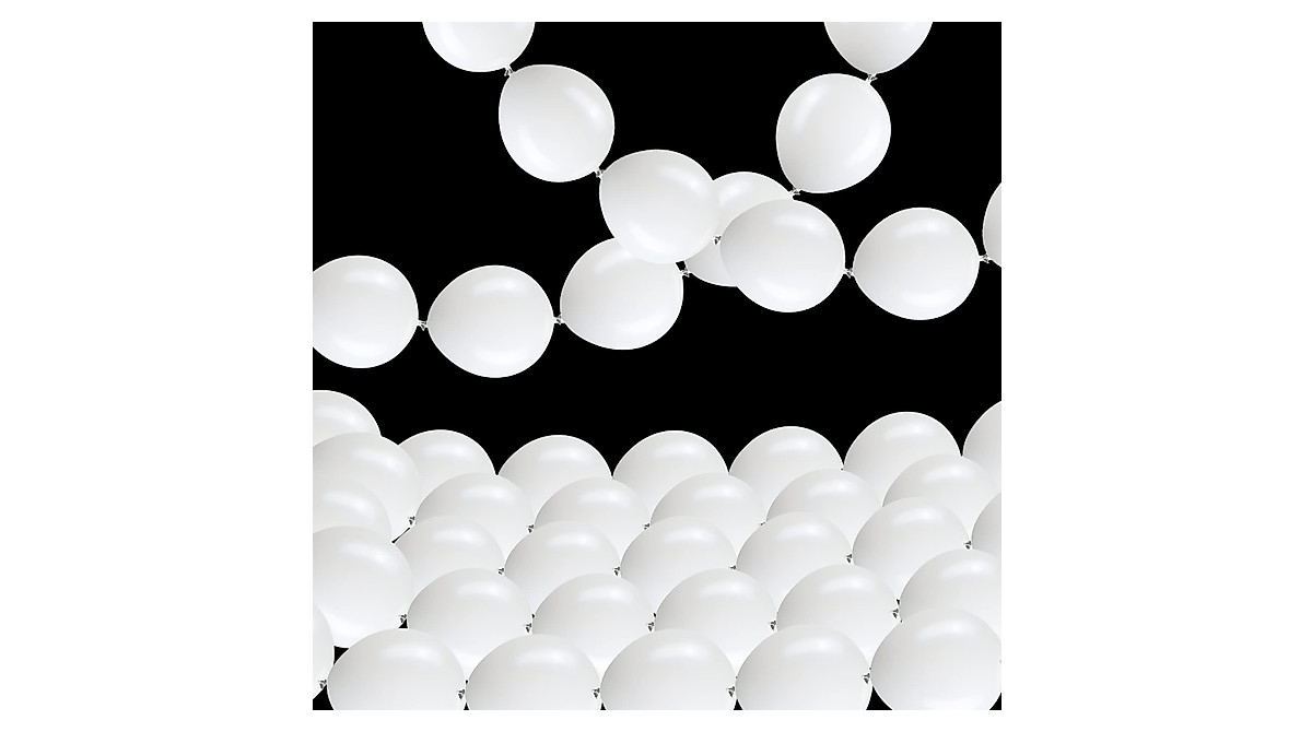 100 White Link Balloons for Easy Party & Wedding Decor