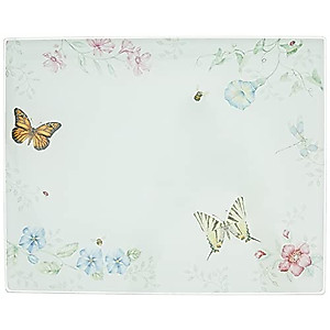 Lenox Butterfly Meadow Large Glass Cutting Board, 2.95 LB, Multi
