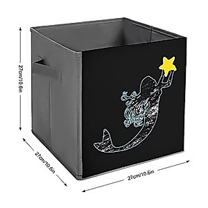 Mermaid Collapsible Storage Bins Basics Folding Fabric Storage Cubes Organizer Boxes with Handles