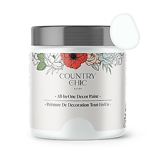 Country Chic Paint - Chalk Style All-in-One Paint for Furniture, Home Decor, Cabinets, Crafts, Eco-Friendly, Matte Paint - Simplicity [White] Half Pint 8oz