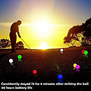 THIODOON Glow in The Dark Golf Balls Light up Led Golf Balls Night Golf Gift Sets for Men Kids Women 6 Pack (6 Colors in one)