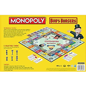 Monopoly Bobs Burgers Board Game | Themed Bob Burgers TV Show Monopoly Game | Officially Licensed Bob's Burgers Game