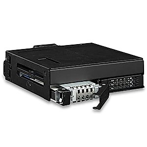 ICY DOCK ToughArmor MB105VP-B 2 x U.2 / U.3 NVMe PCIe 4.0 64Gbps SSD (up to 15 mm) to 1 x SlimSAS 8i (SFF-8654) Removable Frame Housing in 1 x 5.25 Inch Bay Black Complete Metal