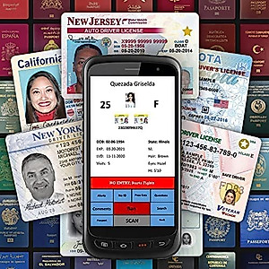 IDetect Quantum Edge Age Verification ID Scanner for Bars and Clubs - Passport, ID and Drivers License Reader - Includes Pistol Grip, Extended Use Battery, & Accessories - Stops Unwanted IDs (V3)