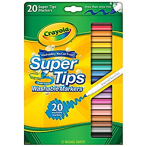 Crayola Super Tips Markers, Coloring Book Markers, 20 count