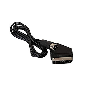 Calvas Black Broom Shaped Accessories Scart Cable AV Professional Lead Game Console Replacement Connection For Sega Mega Drive 1 - (Color: V Us)