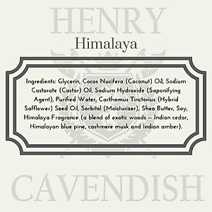 Henry Cavendish Himalaya Shaving Kit with - Shaving Soap with Shea Butter & Coconut Oil. Long Lasting 3.8 oz Puck Refill, plus Gentleman's Stainless Steel Shaving Soap Bowl.