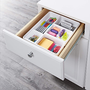 Copco Draw Organizer, Four Piece, White With Gray Liner