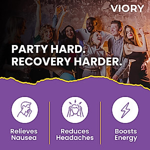 Viory Recovery Patches 60 Pack - Wake Up Refreshed & Energized with Our 100% Natural Ingredients Recovery Patch - Skin-Friendly & Waterproof - Apply Before Drinking - Enhanced Morning Formula