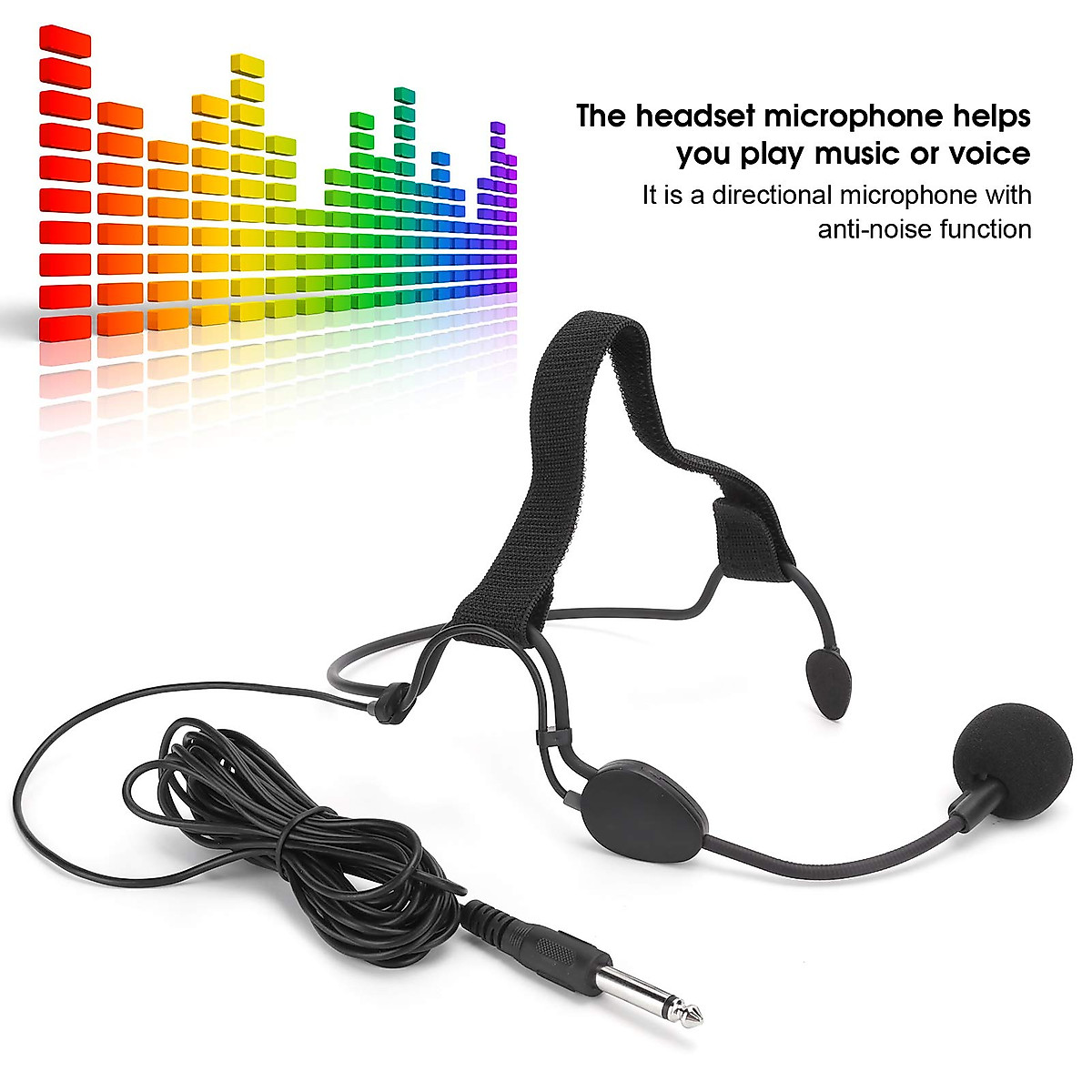 SYH&AQYE Microphone Headset, 6.35MM Connector Jack Headset Microphone with Ear Straps, Flexible Wired Boom, Anti Noise Microphone for WH20TQG Musical Instruments Guitar Drum Audio Mixer