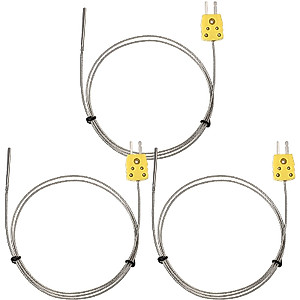 3 Pcs Type K Thermocouple Probe TL1004 K Type Sensor Probes Metal Headprobe Mini Connector Temperature Probe Sensor for Meter in Temperature Range from 0 to 500 °C