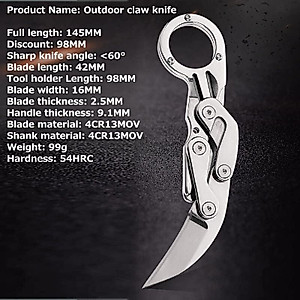 Tattva Tactical Folding Karambit Claw Knife Multifunction Mechanical Cutting Tool