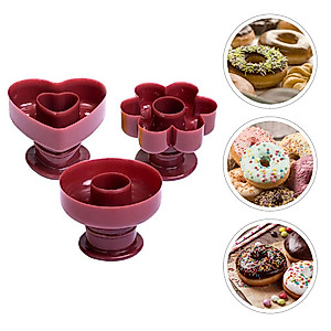 Hemoton 3pcs DIY Donut Mold Plastic Bakery Doughnut Cake Maker Mold Biscuit Stamp Cake Mould Desserts Bread Cutter Maker Mold Kitchen Baking Tool
