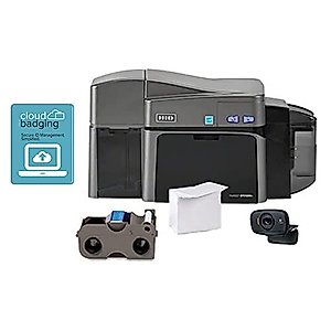 ID Card Maker - Fargo DTC1250e Dual-Side ID Card Printer + Supplies