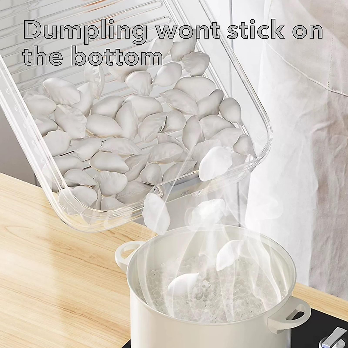 Ahathyw 4-Layer Frozen Dumpling Storage with Lids & Timing, Flat Stacks Food Container Icing Cookies Wonton Donuts Box Organizer For Fridge, Keeping Fresh