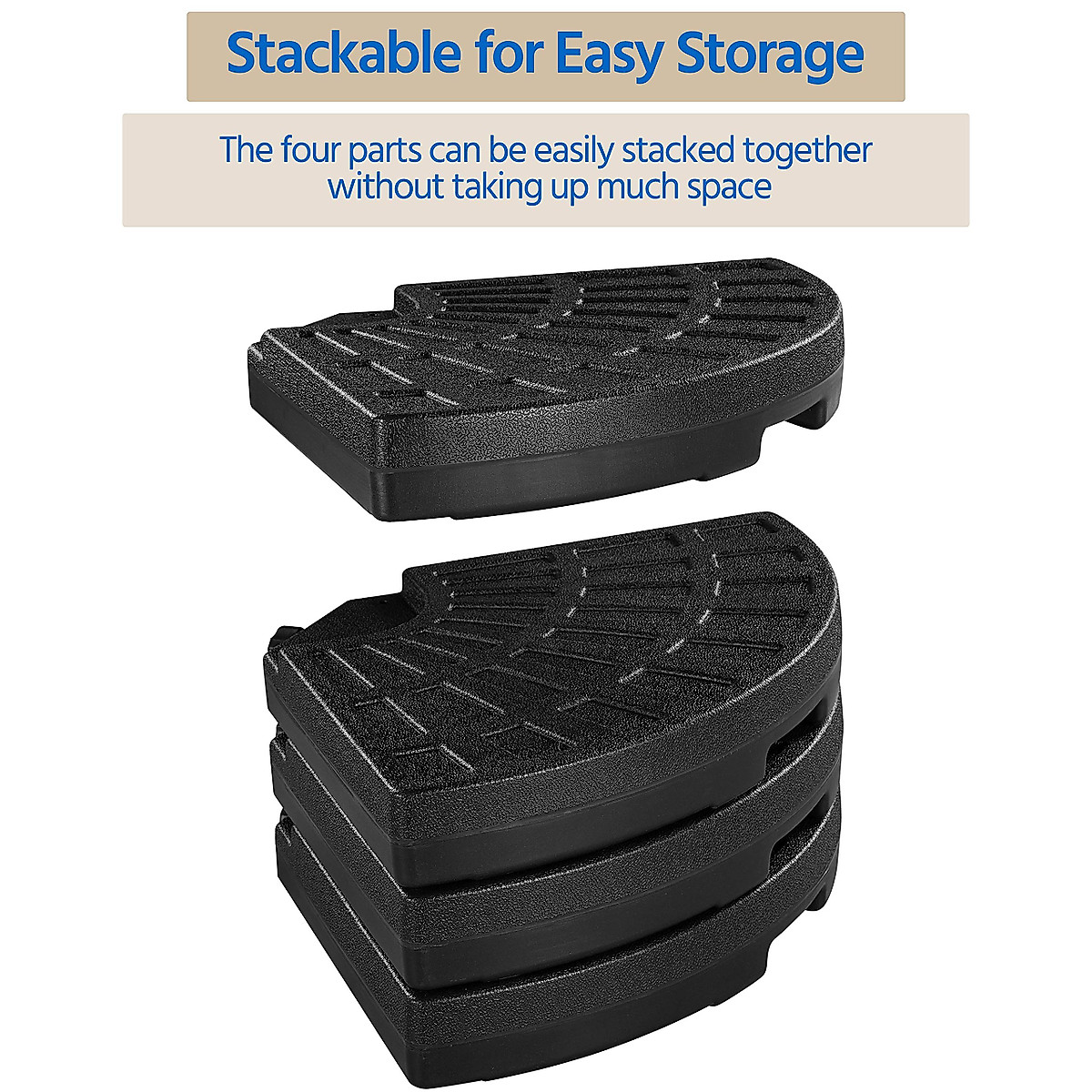 Yaheetech 4Pcs 13L Heavy Duty Offset Outdoor Umbrella Base Water & Sand Filled Cantilever Offset Patio Umbrella Base Stand, Black