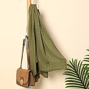 Muslin Swaddle Blanket, 100% Bamboo Plain Solid Olive Unisex Swaddle Wrap, Soft Silky Bamboo Green Muslin Swaddle Blankets Neutral Receiving Blanket for Newborn Boys and Girls, Large 47'' X47''