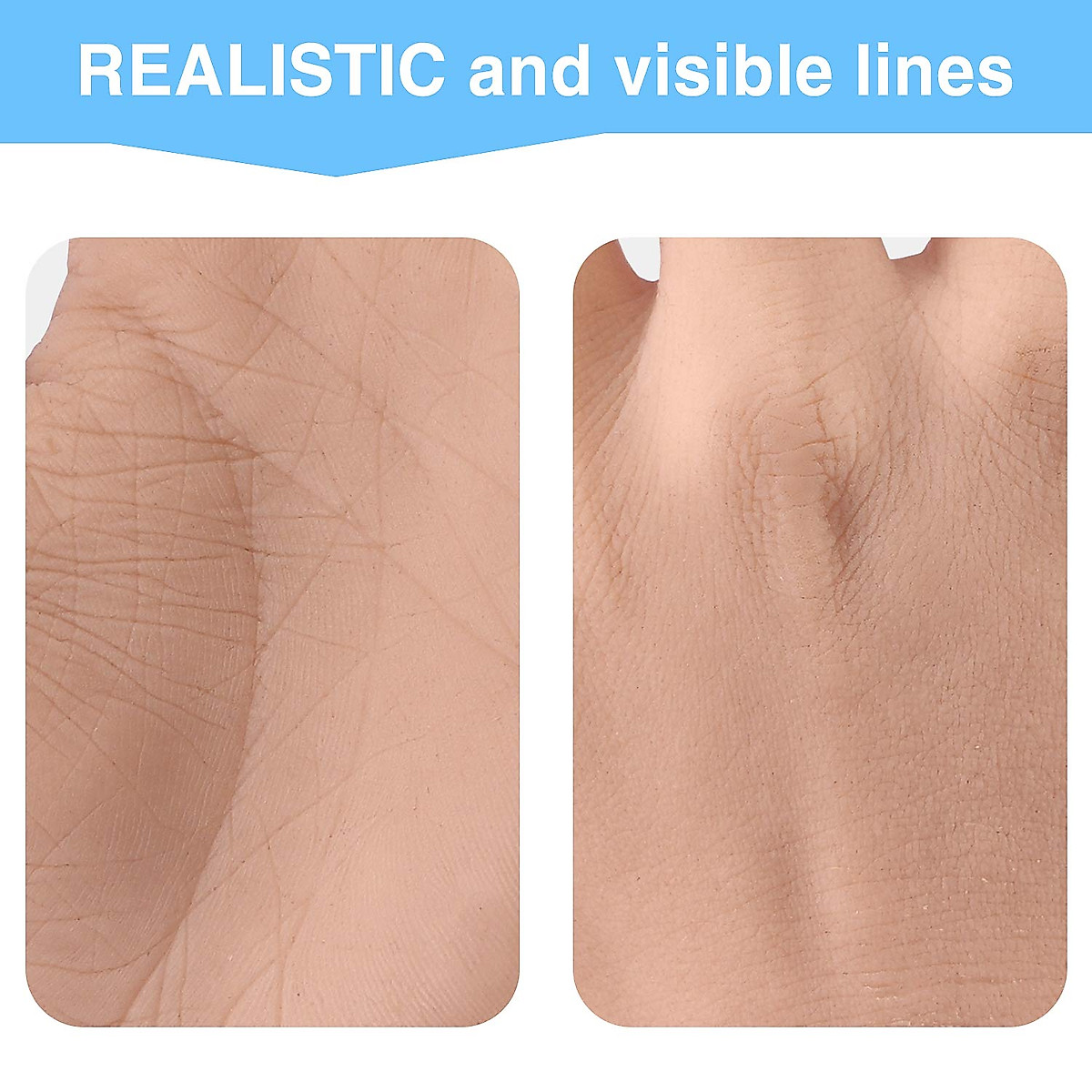 Silicone Henna Tattoo Practice Hand Life Sized Fake Skin Hand Model to Tattoo Training Education for Experienced Tattoo Artists and Beginners (Left Hand)