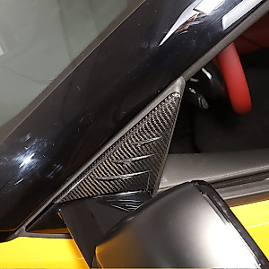 for Supra GR A90 A91 MK5 2018-2024 Rearview Mirror Side Triangular Spoiler Trim,Channel The Car Air,Reduce The Car Noise During Driving,Anti-Buffeting Wind Deflector,Black Real Carbon Fiber