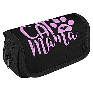 Cat Paw Mama Large Capacity Pencil Case Multi-Slot Pencil Bag Portable Pen Storage Pouch with Zipper