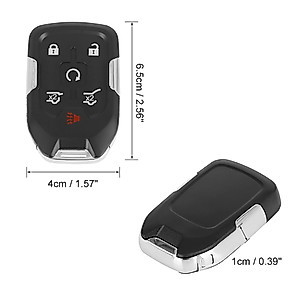 X AUTOHAUX New Car Replacement Keyless Remote Key Fob Shell Case Black 13508280 for GMC Yukon 2014-2018 Yukon Xl 2015-2018 for Chevrolet Tahoe Suburban 2014-2018