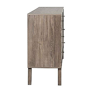 Prepac Milo Mid-Century 6 Drawer Dresser For Bedroom, 16" D x 52.25" W x 33" H, Drifted Gray